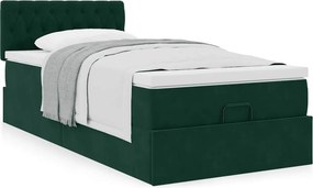 Osmanský rám postele s matrací tmavě šedá 90x200cm samet 3311822