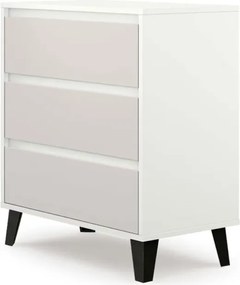 Komoda Borg 3s/70 bílá / kašmír