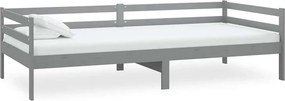 Denní postel s matrací 90 x 200 cm šedá masivní borové dřevo 3083556