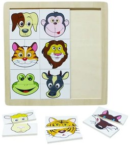 Drewmax 857 - Dřevěné puzzle zvířecích hlaviček