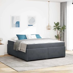 Rám postele s matrací Tmavě šedá 180 x 200 cm textil 3399303
