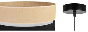 Závěsné svítidlo Juta, 1x jutové/černé textilní stínítko, (fi 45cm), b
