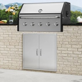 BBQ přístupová dvířka, 790 × 790 mm dvojitá venkovní kuchyňská dvířka