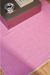 Růžový ručně tkaný běhoun s příměsí vlny 70x200 cm Row – Jotex