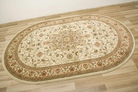 Koberec Super Rose D373A Ornament světle béžový / krémový ovál