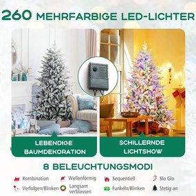 Costway Umělý vánoční stromeček s různobarevnými LED světly a 8 světelné režimy