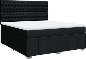 Box spring postel s matrací černá 180x200 cm textil 3294056