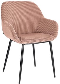 OnaDnes -20% Růžová manšestrová jídelní židle Kave Home Konna