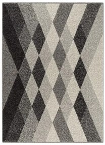 koberec FEEL 5674/16811 DIAMANTY šedá / antracitová / krémovýová velikost 120x170 cm | krásné koberce cz