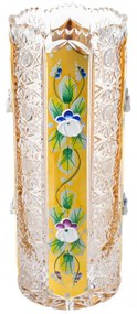 Broušená váza - válec, Zlatá, Royal Crystal, 18 cm