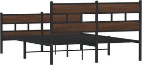 Kovový rám postele bez matrace hnědý dub 150 x 200 cm 3308476