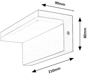 Rabalux 77093 - LED Venkovní nástěnné svítidlo ZARAGOZA LED/10W/230V IP54 bílá
