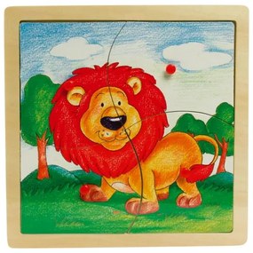 Drewmax 38 - Dřevěné puzzle s úchyty - Lev
