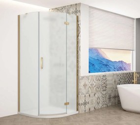Gelco Trinity - Sprchový kout čtvrtkruhový 90x90 cm, pravé, matné sklo/zlatá GT6590MR-G