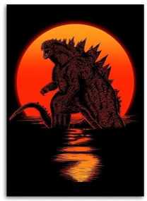 Gario Obraz na plátně Godzilla, příšera a západ slunce - DDJVigo Rozměry: 40 x 60 cm