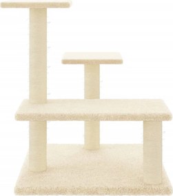 Škrabadlo pro kočky se sisalovými sloupky krémové 61 cm 172085