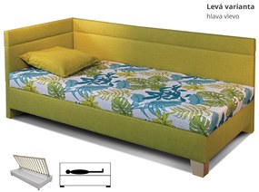 Válenda VARIO s čely a úložným prostorem, matrace a rošt v ceně, 80×200 cm Velikost postele: 80 × 200 cm, Strana: Levá