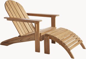 Sada zahradního lehátka a podnožky z teakového dřeva Adirondack, 2 díly