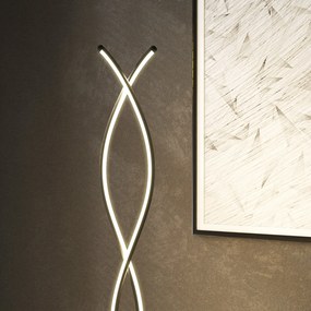 HOMCOM Podlahová Lampa do Obývacího Pokoje, Moderní Spirálový Design s 3 Nastavitelnými Úrovněmi Světla, Podlahová Lampa s Nožním Spínačem pro Obývací