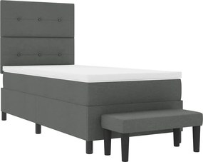 Postel s boxspringem s čelo Tmavě šedá 80 x 200 cm textil 3344024