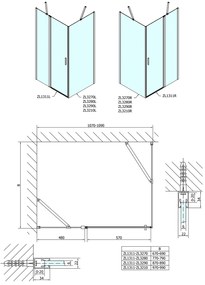 Polysan ZOOM LINE obdélníkový sprchový kout 1100x1000mm L/P varianta ZL1311ZL3210