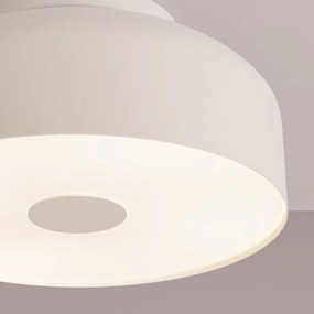 Stropní svítidlo Omiq, 1x béžové kovové stínítko, (bílý plast), (fi 30 cm)