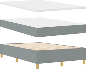 Postel s boxspringem s čelo Světle šedá 120 x 200 cm textil 3344289