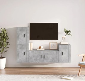vidaXL 4dílný set TV skříněk kompozitní dřevo [3188598] Barva: Betonová šedá