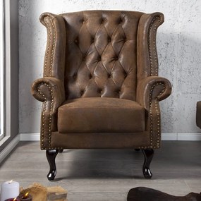 Massive home | Hnědý ušák Chesterfield mikrovlákno