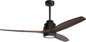 NV 5231401 Stropní ventilátor se světlem SABAL tělo z oceli matná černá a sklo 3ABS dřevěné listy 12W 3000K - NOVA LUCE