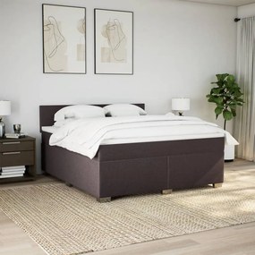 Box spring postel s matrací tmavě hnědá 180x200 cm textil 3288263