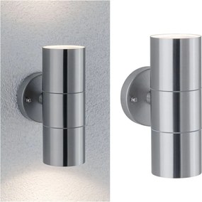 P 94331 Venkovní nástěnné svítidlo Flame IP44 max. 2x35W GU10 ocel kartáčovaný 230V - PAULMANN