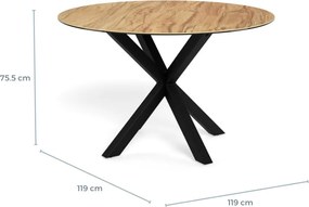 Kulatý jídelní stůl Heaven 119 cm dub divoký/černý