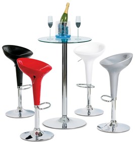 Barová židle AUB-9002 SIL plast stříbrný/chrom