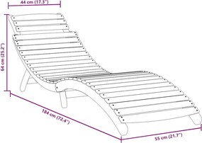Zahradní lehátka 2 ks šedá 184 x 55 x 64 masivní akáciové dřevo 3155468