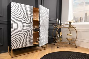 Designová vysoká komoda Talitha 120 cm černá / bílá