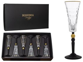 BOHEMIA PRESTIGE CONTE BLACK SKLENICE NA ŠAMPAŇSKÉ 170ML SADA 6 KS