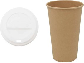 Papírové kelímky na kávu s víčky 1000 pcs 16oz 400ml 3325222
