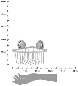 Polička do koupelny Espar, stříbrná