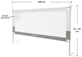 Dětská zábrana na postel, 200 cm, výškově nastavitelná