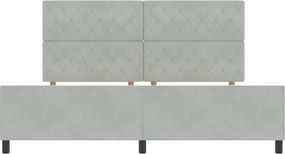 Postel s boxspringem s čelo Světle šedá 200 x 200 cm samet 3344897