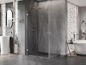 Mexen Lunar-B Duo, výklopný sprchový kout 85 x 80 cm, 8mm čiré sklo, chromový profil, 832-085L-080P-01-00