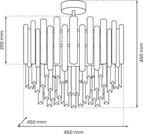 Lustr Aspen I, 1x křišťálové/zlaté kovové stínítko, (fi 45cm), g