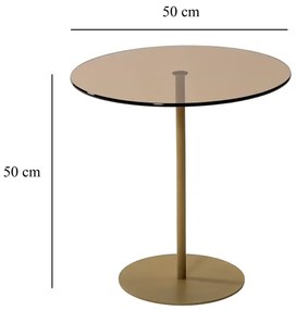 Odkládací stolek CHILL 50x50 cm zlatá/bronzová