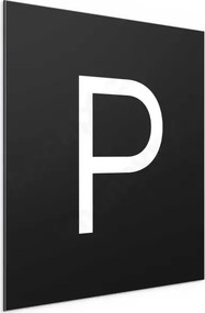 ACCEPT Označení podlaží - písmeno "P" - stříbrná tabulka - černý popis