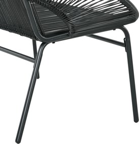 Rattansessel Relaxsessel im Boho-Stil, 132 cm x 72 cm x 83 cm, Schwarz