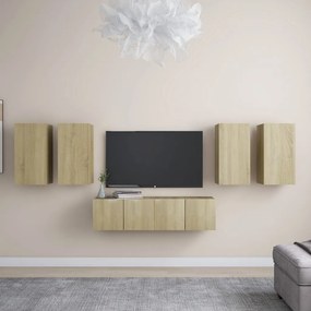 vidaXL 6dílný set TV skříněk dub sonoma kompozitní dřevo