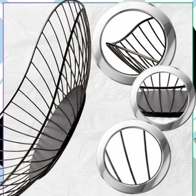 Camerazar Ovocný talíř Černý kovový lotosový list Elegantní dekorativní mísa