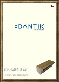 DANTIK rámeček 59,4x84 | TRITON bílý bronz (Plexi Čiré)