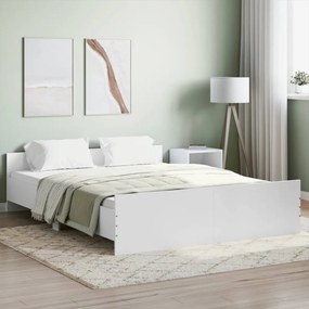 vidaXL Rám postele s hlavovým a nožním čelem bílý 140 x 200 cm